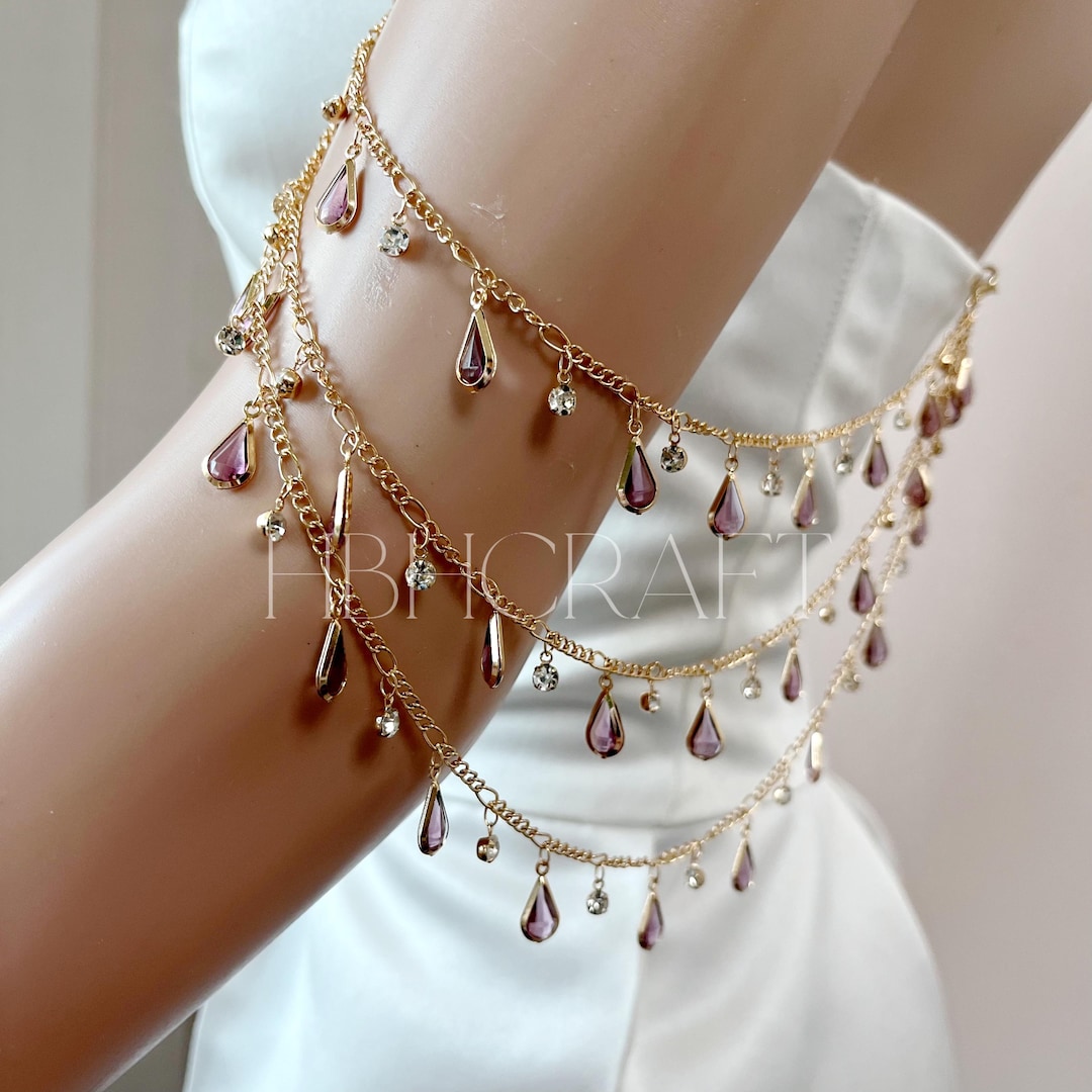 Crystal Pearl Shoulder Chain: Detachable Wedding Sleeves, Boho Bridal ...