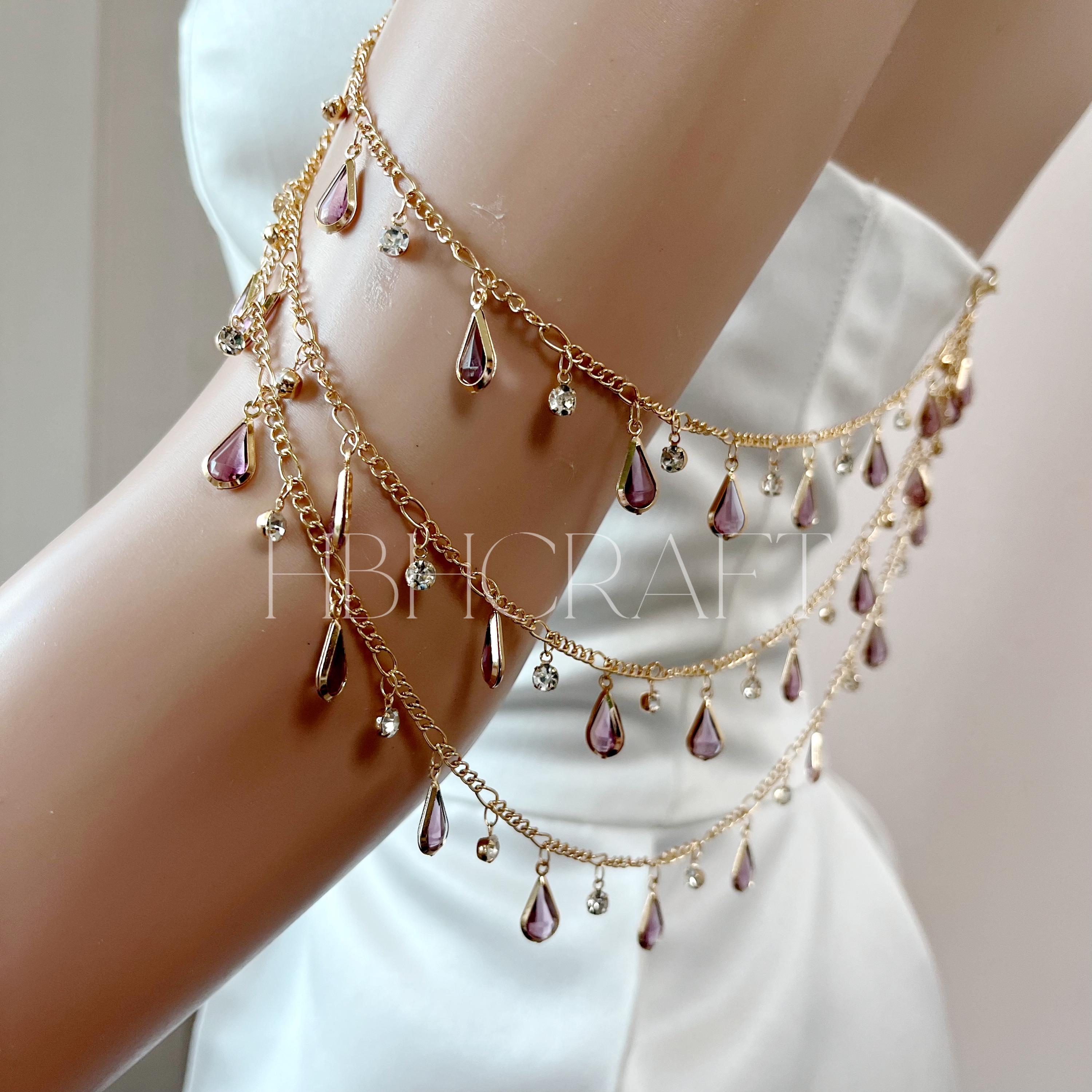 Crystal Pearl Shoulder Chain: Detachable Wedding Sleeves, Boho Bridal ...