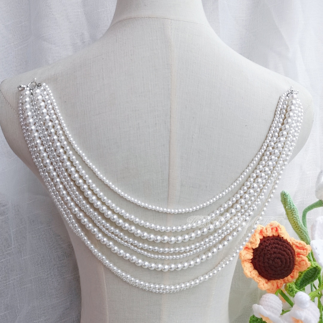 Pearl Backdrop Necklace,backdrop Necklace,wedding Jewelry,party Jewelry ...