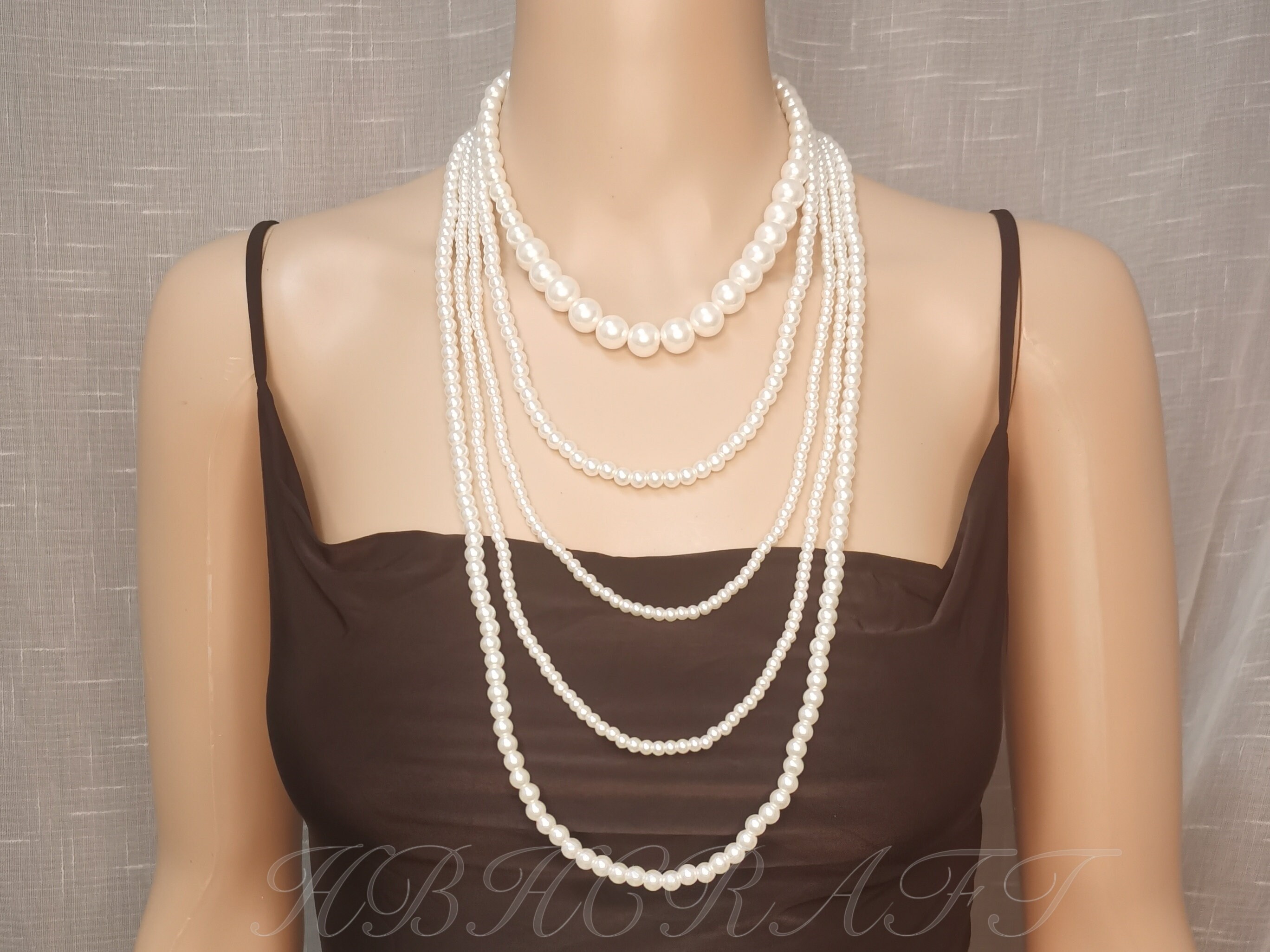 Pearl Backdrop Necklacebackdrop Necklacewedding - Etsy