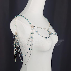Rhinestone Pearl Shoulder Chain: Bridal Dress Jewelry - Etsy