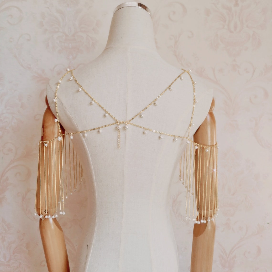 Pearl Shoulder Chainparty Shoulder Jewelrywedding Shoulder - Etsy
