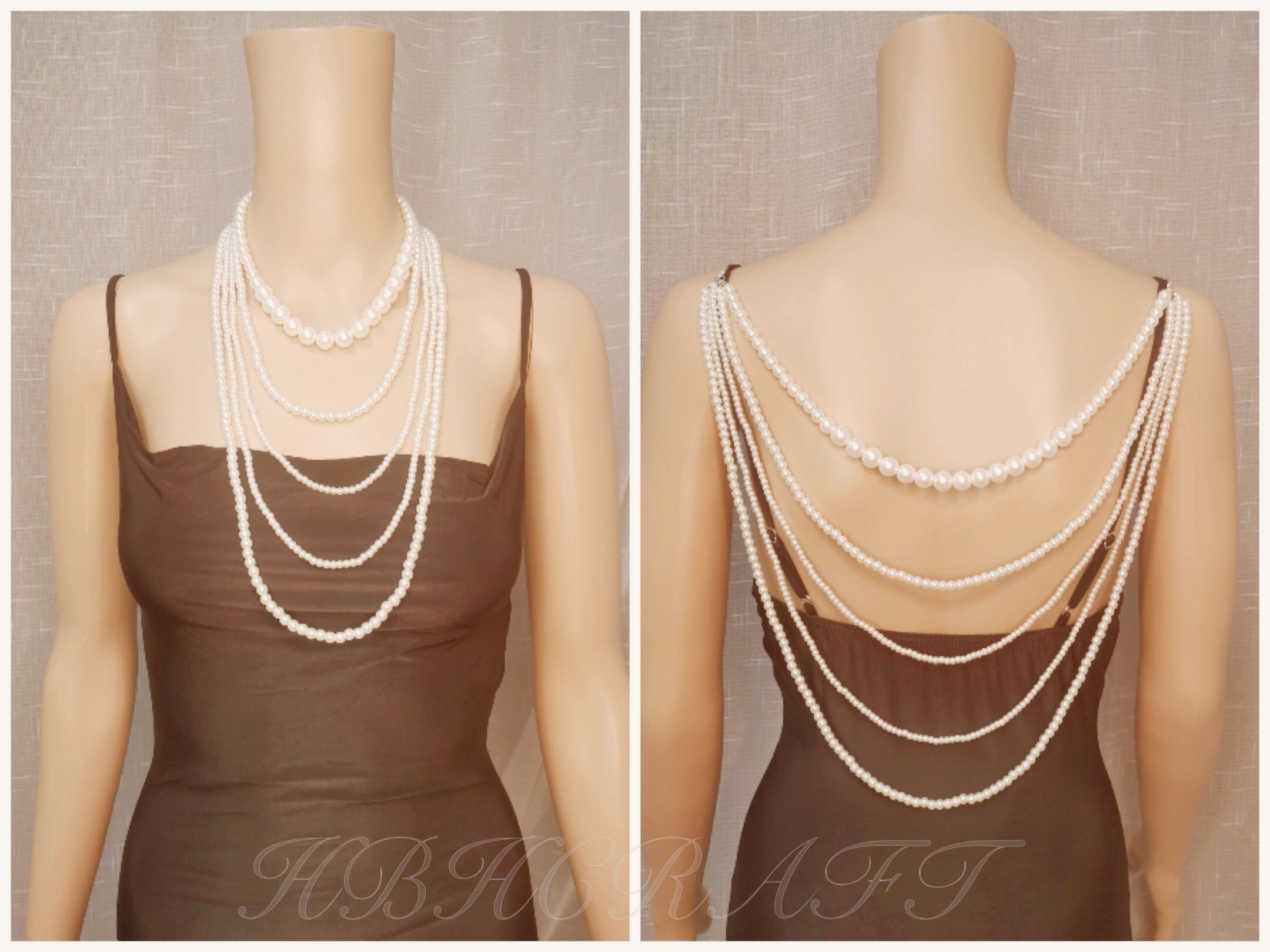 Pearl Backdrop Necklacebackdrop Necklacewedding - Etsy