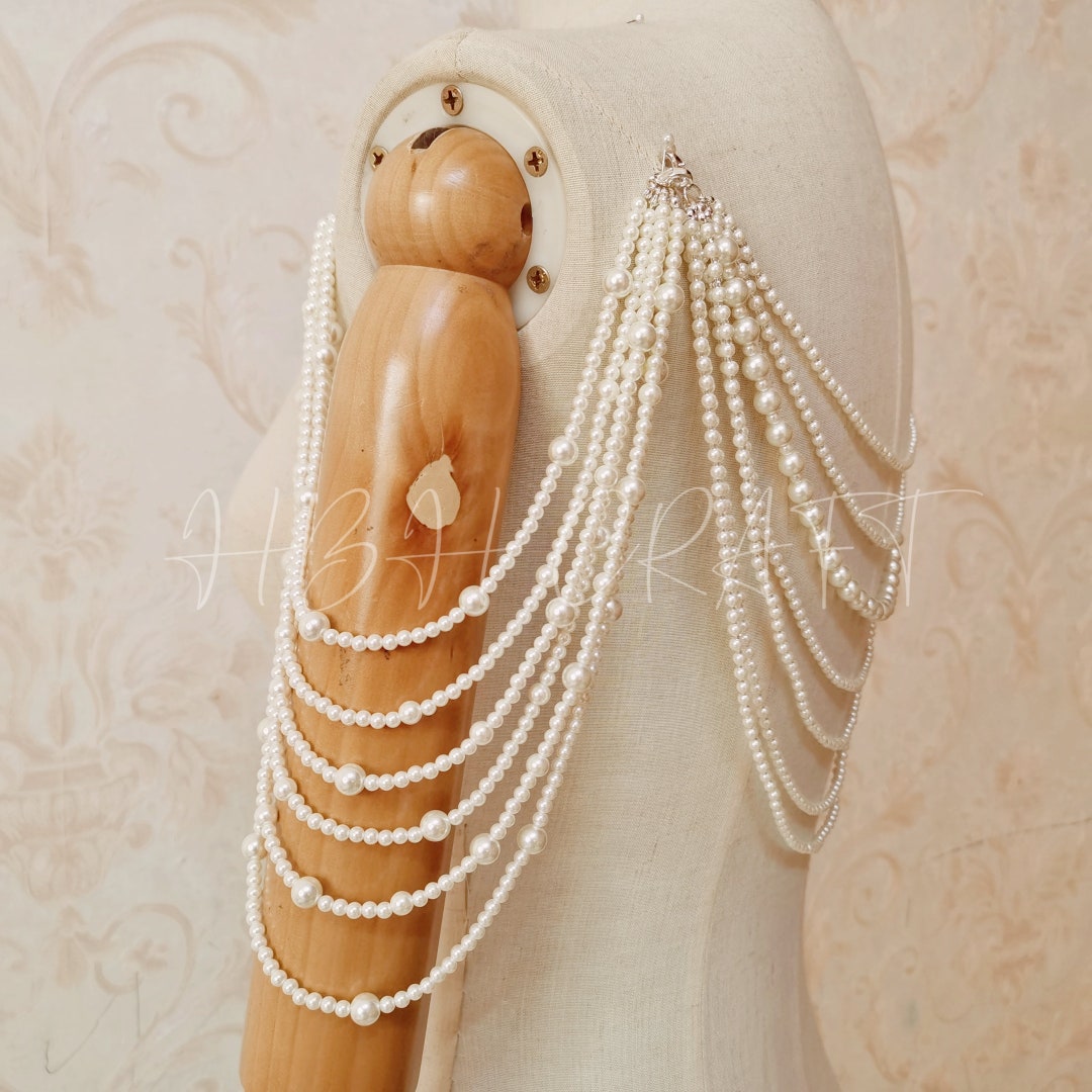 Pearl Back and Shoulder Chain ,wedding Shoulder Chain,backdrop Necklace ...