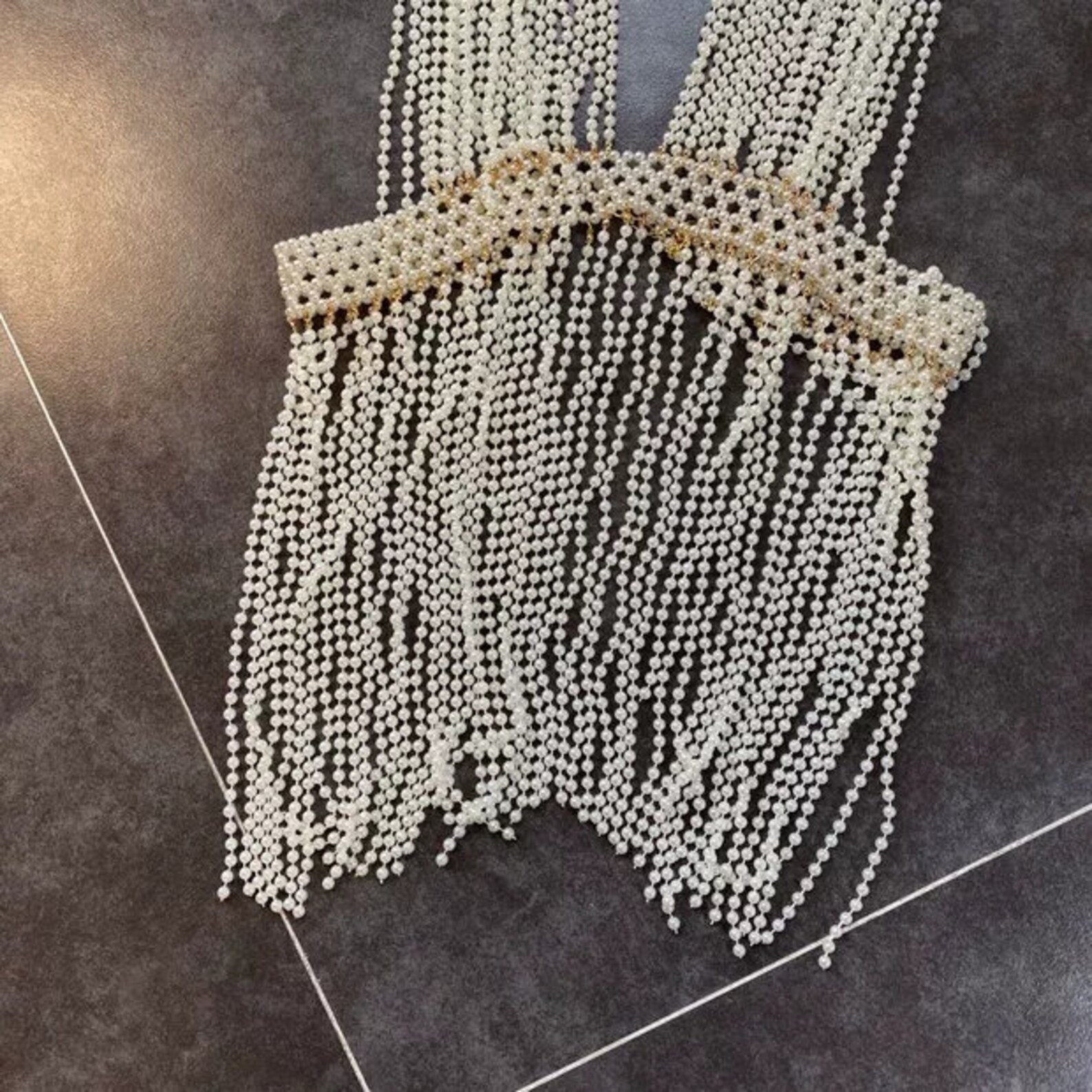 Handmade Pearl Body Chainbridal Body Jewelrypearl Body Chain | Etsy