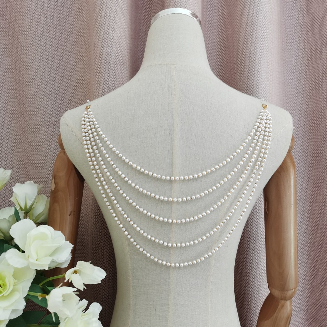 Pearl Backdrop Necklace,backdrop Necklace,wedding Jewelry,party Jewelry ...