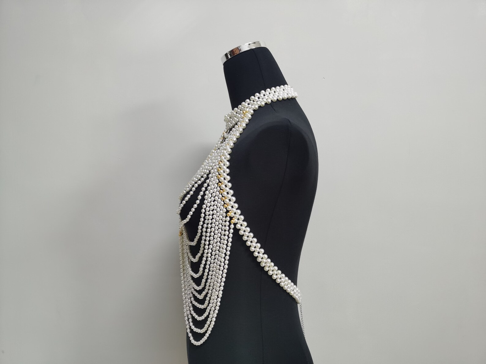 Pearl Body Chainbridal Body Jewelrypearl Body Chain - Etsy