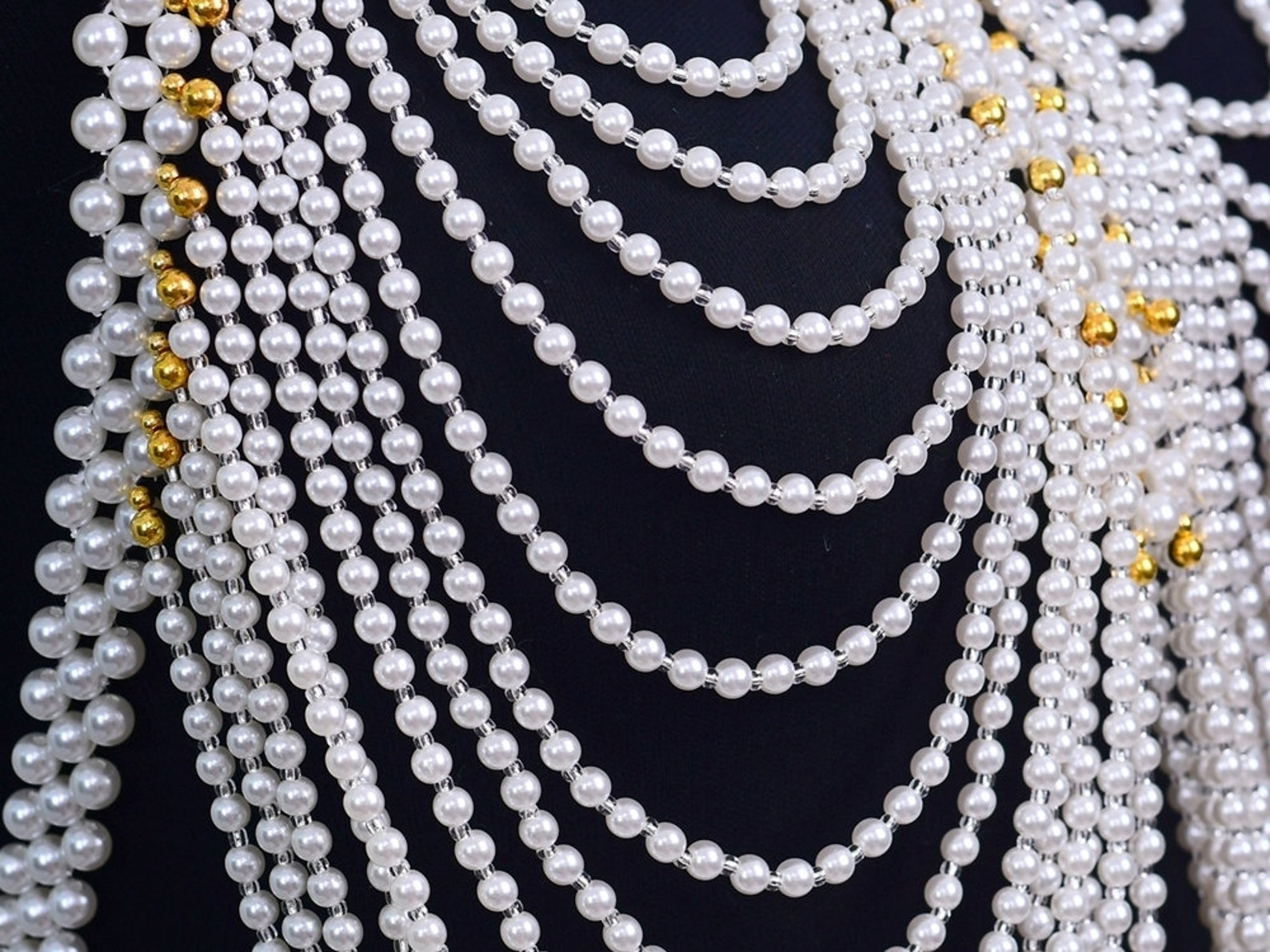 Pearl Body Chainbridal Body Jewelrypearl Body Chain - Etsy