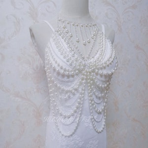 Handmade Pearl Body Chain,bridal Body Jewelry,pearl Body Chain Bra ...