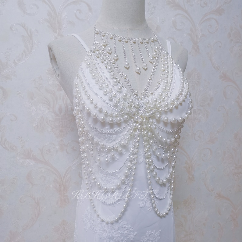 Handmade Pearl Body Chain: Bridal Wedding Jewelry - Etsy
