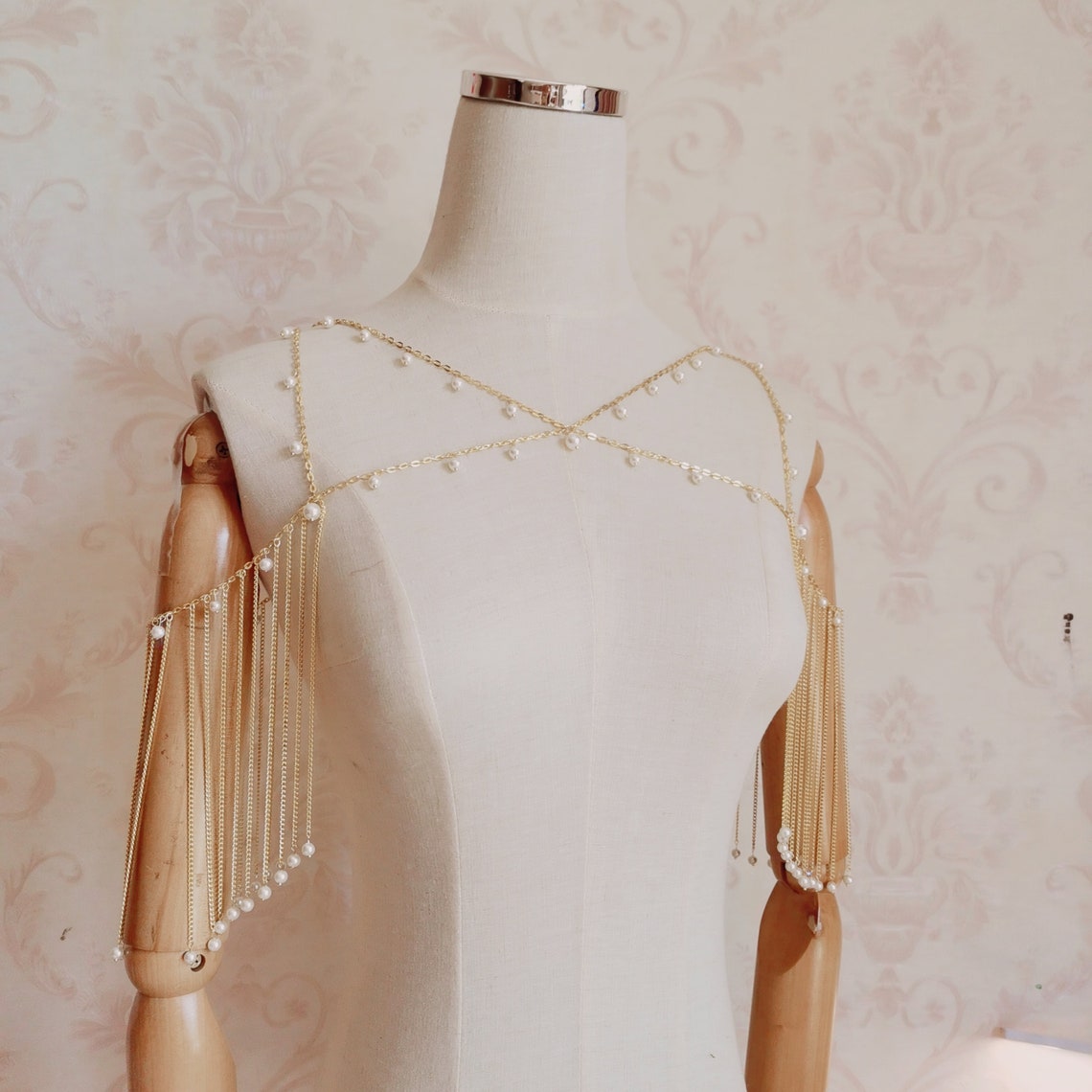 Pearl Shoulder Chainparty Shoulder Jewelrywedding Shoulder - Etsy