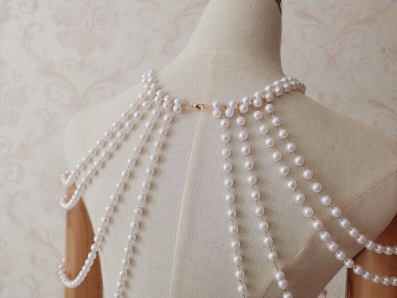 Handmade Pearl Body Chainbridal Body Jewelrypearl Body Chain - Etsy