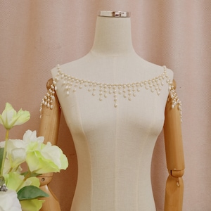 Bridal Shoulder Necklace,wedding Shoulder Chain ,pearl Necklace,silver ...