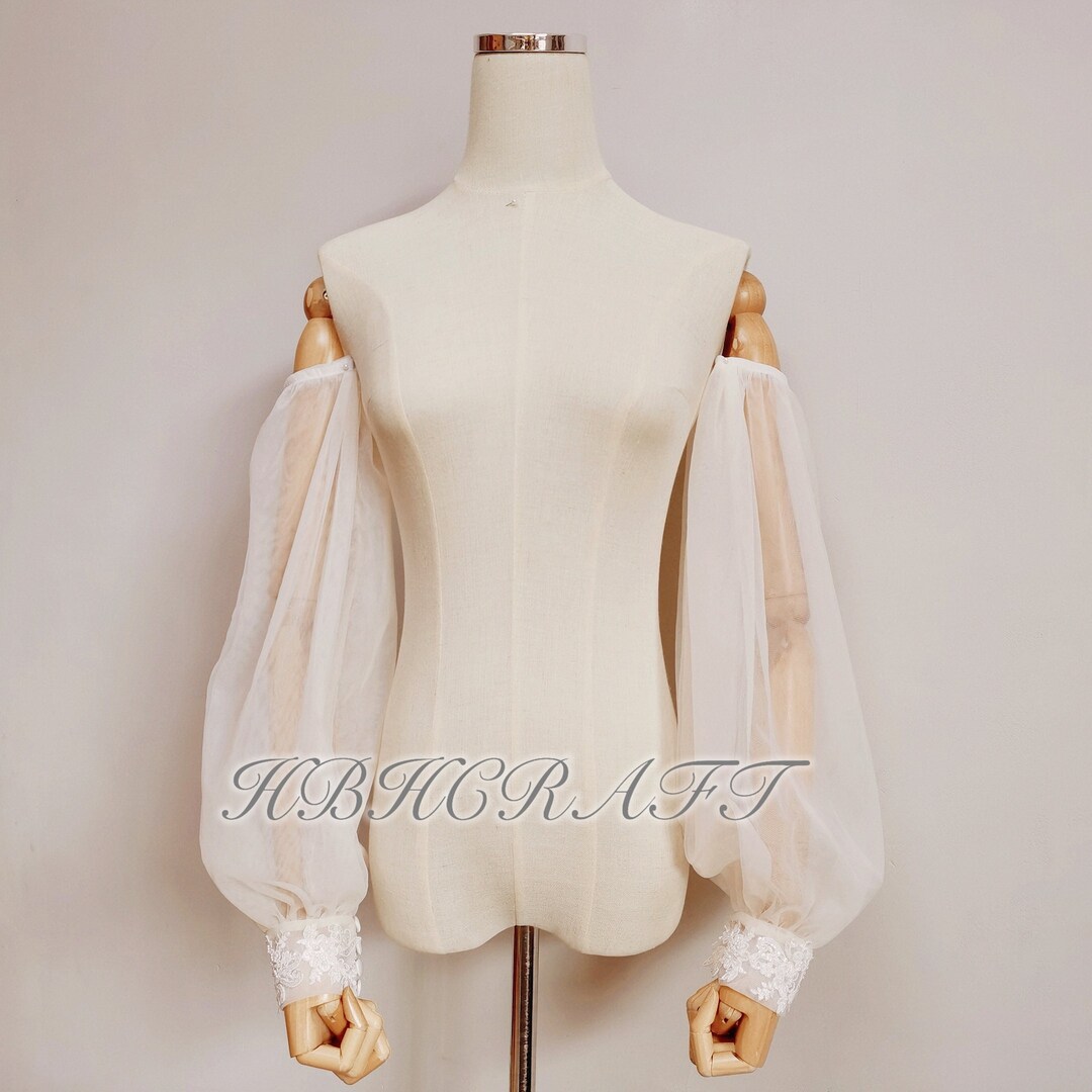 EMALZBY Detachable Wedding Sleeves,removable Lace Sleeves,detachable ...