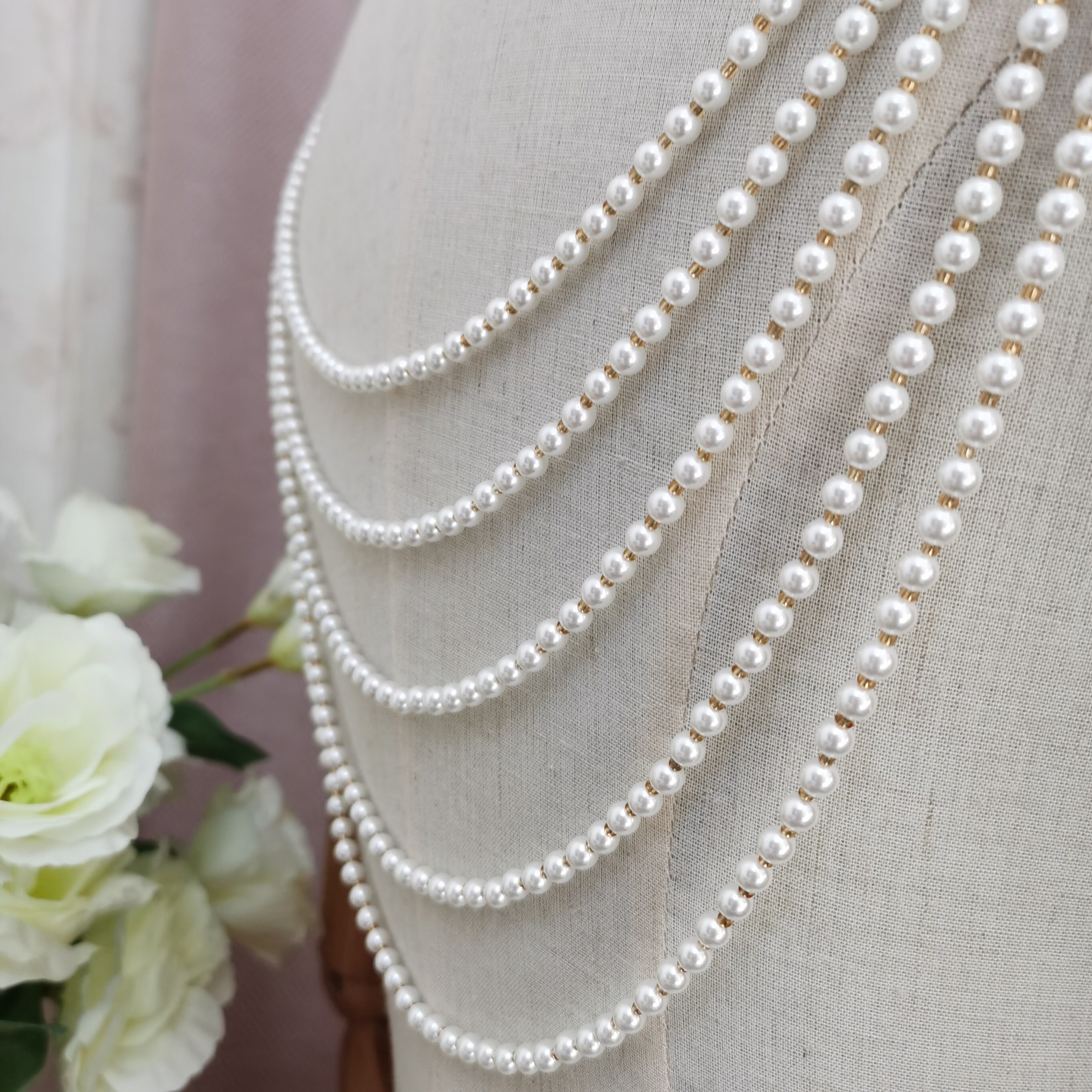 Pearl Backdrop Necklace,backdrop Necklace,wedding Jewelry,party Jewelry ...