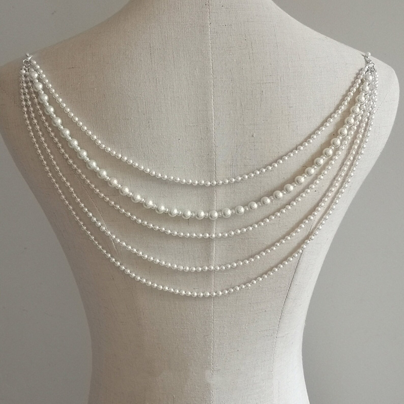 Pearl Backdrop Necklacebackdrop Necklacewedding - Etsy