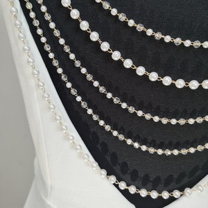 Crystal and Pearl Backdrop Necklacebackdrop Necklacewedding - Etsy