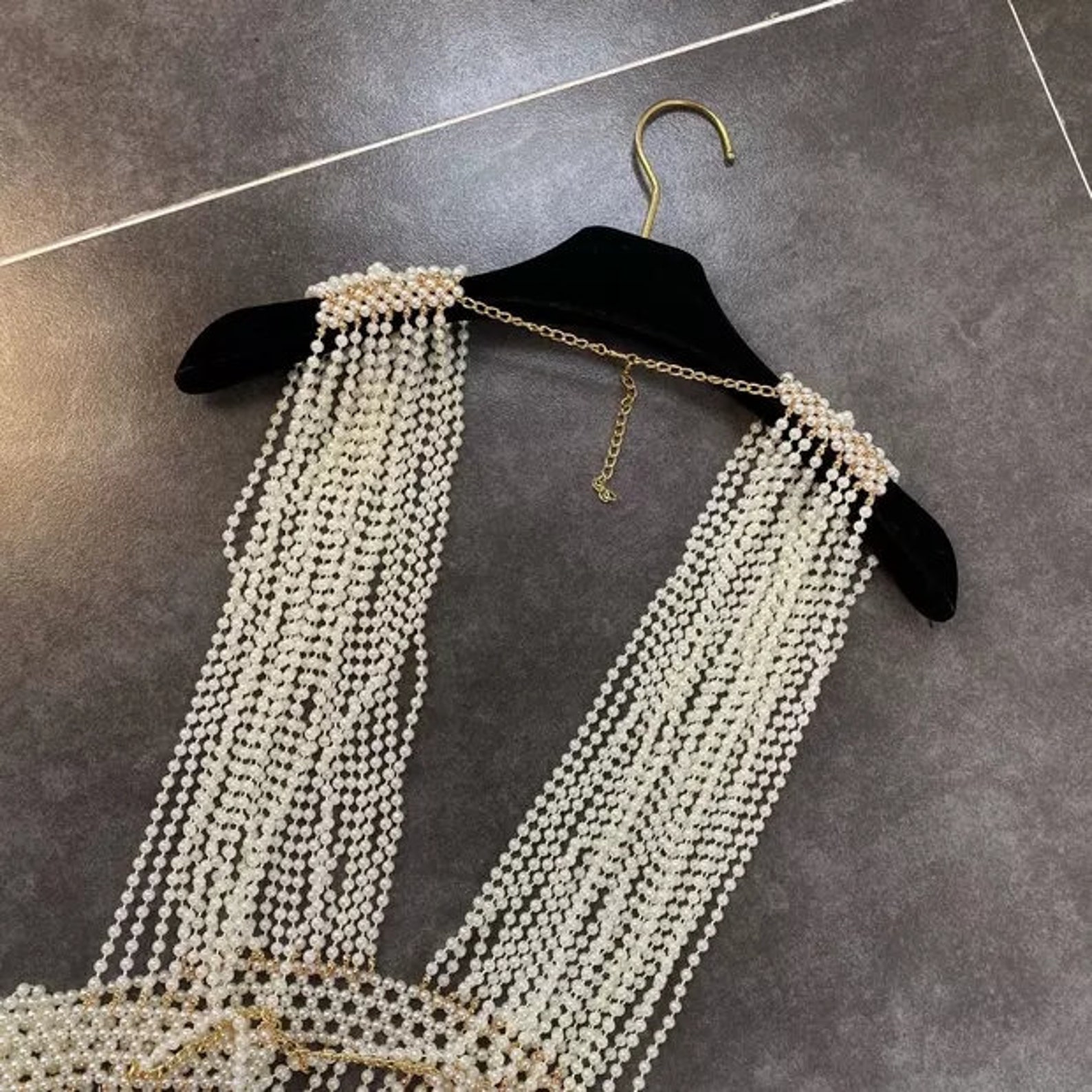 Handmade Pearl Body Chainbridal Body Jewelrypearl Body Chain | Etsy