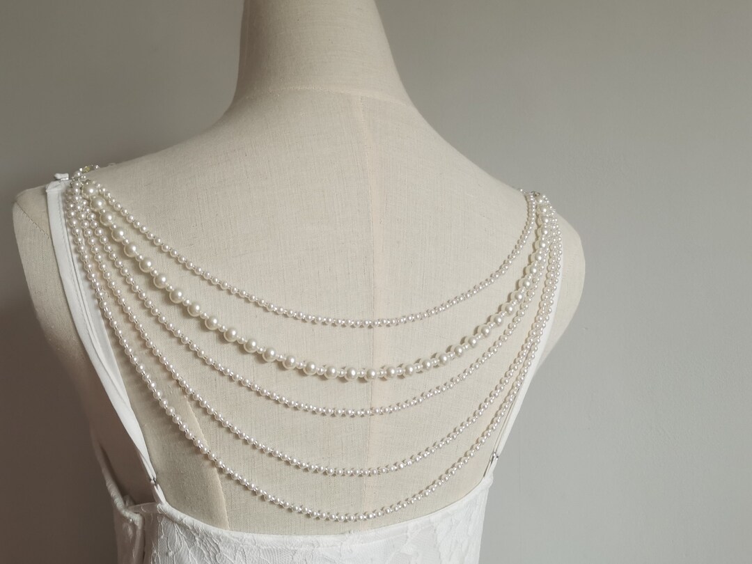 Pearl Backdrop Necklace,backdrop Necklace,wedding Jewelry,party Jewelry ...