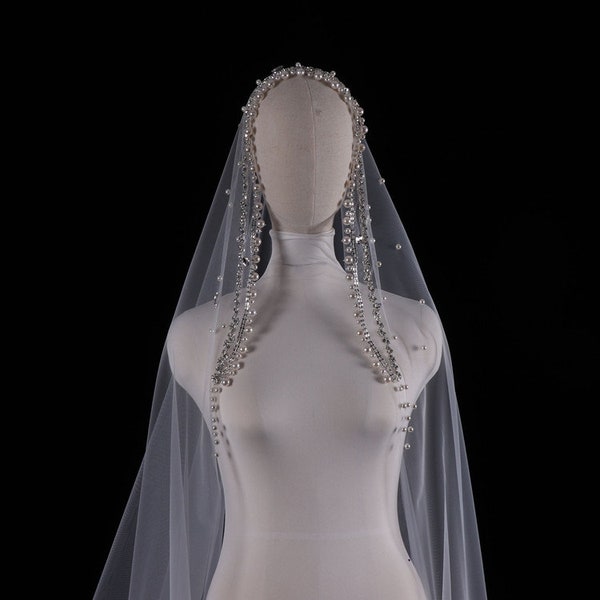 Beaded Bridal Veil - Etsy