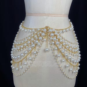 Handmade Pearl Body Chain,bridal Body Jewelry,pearl Body Chain Bra ...