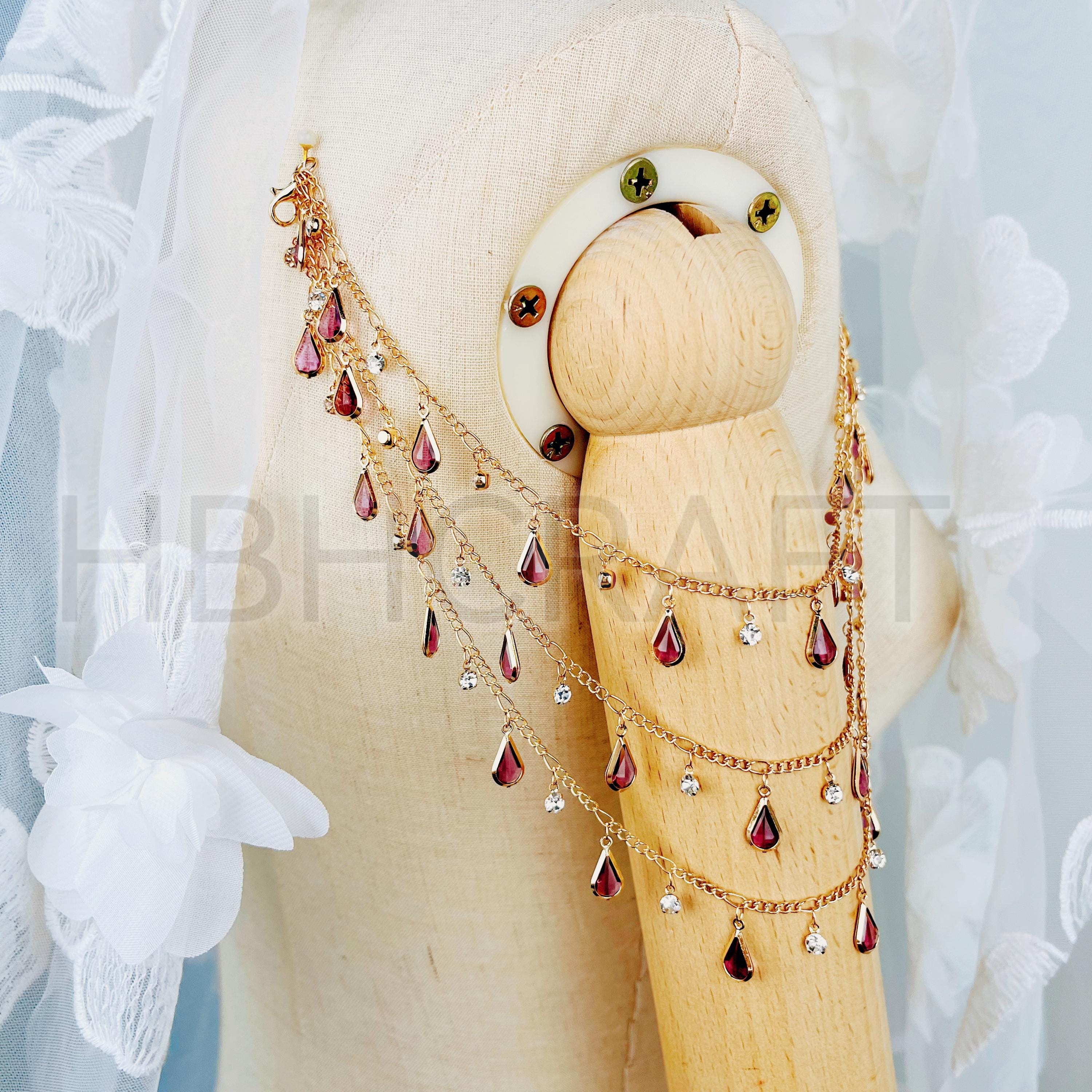 Crystal Pearl Shoulder Chain: Detachable Wedding Sleeves, Boho Bridal ...