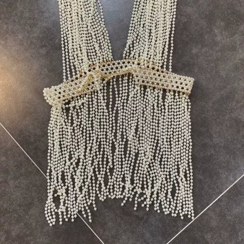 Handmade Pearl Body Chainbridal Body Jewelrypearl Body Chain | Etsy