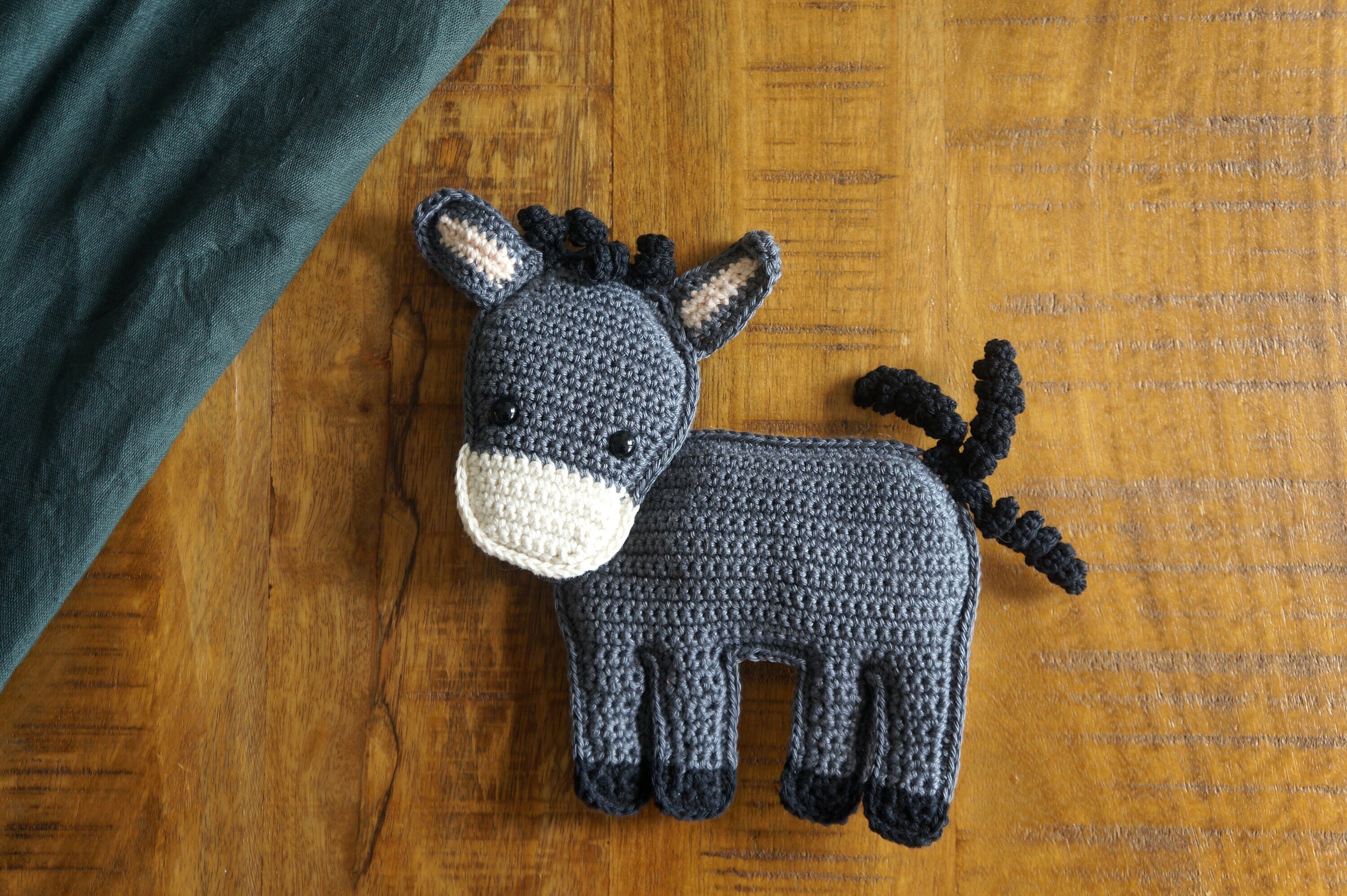 Farm Animal Cuddly Toy, Crochet Donkey, Donkey Cuddly Toy, Flat Donkey ...