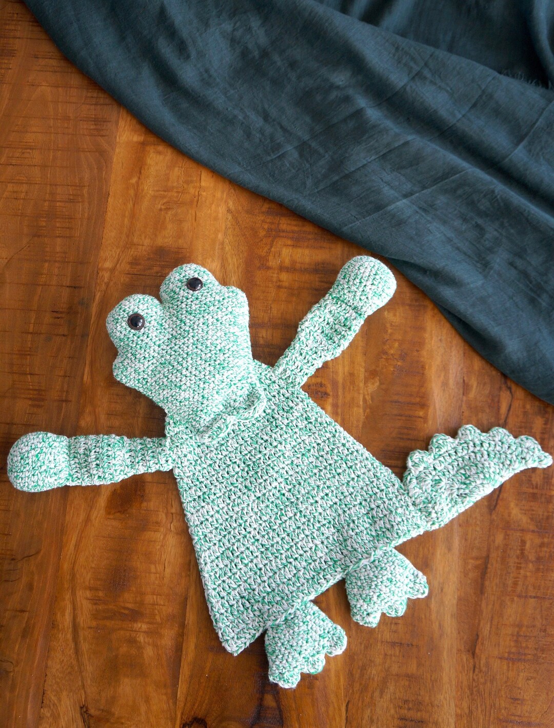 Green Crocodile Flat Cuddly Toy Crochet Cuddly Toy Handmade Cuddly Toy ...