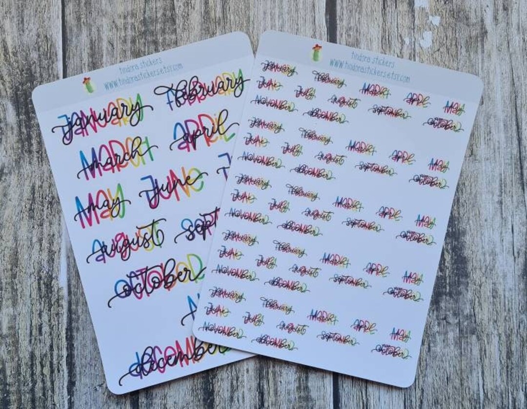 Months of the Year Bullet Journal Bujo | Planner Sticker Sheets | Diary ...