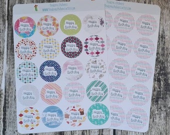 30 Happy Birthday Stickers / Envelope Seals - Etsy
