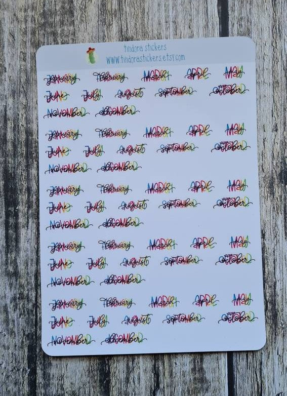 Months of the Year Bullet Journal Bujo | Planner Sticker Sheets | Diary ...