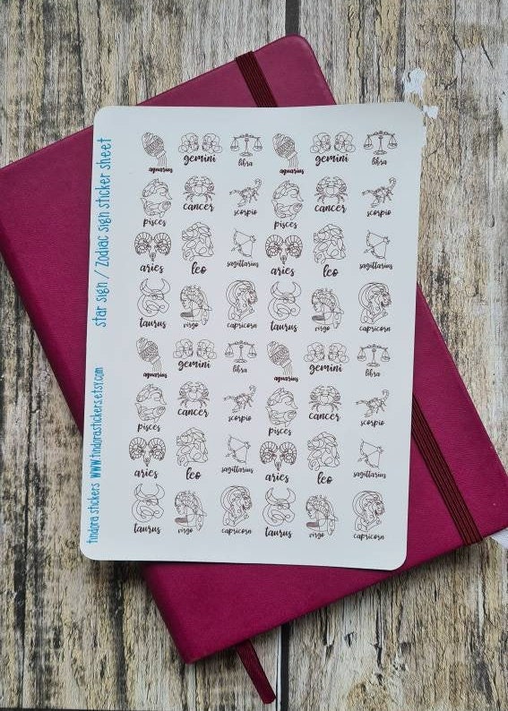 Star Sign / Zodiac Sign Bullet Journal Bujo Planner Stickers - Etsy UK