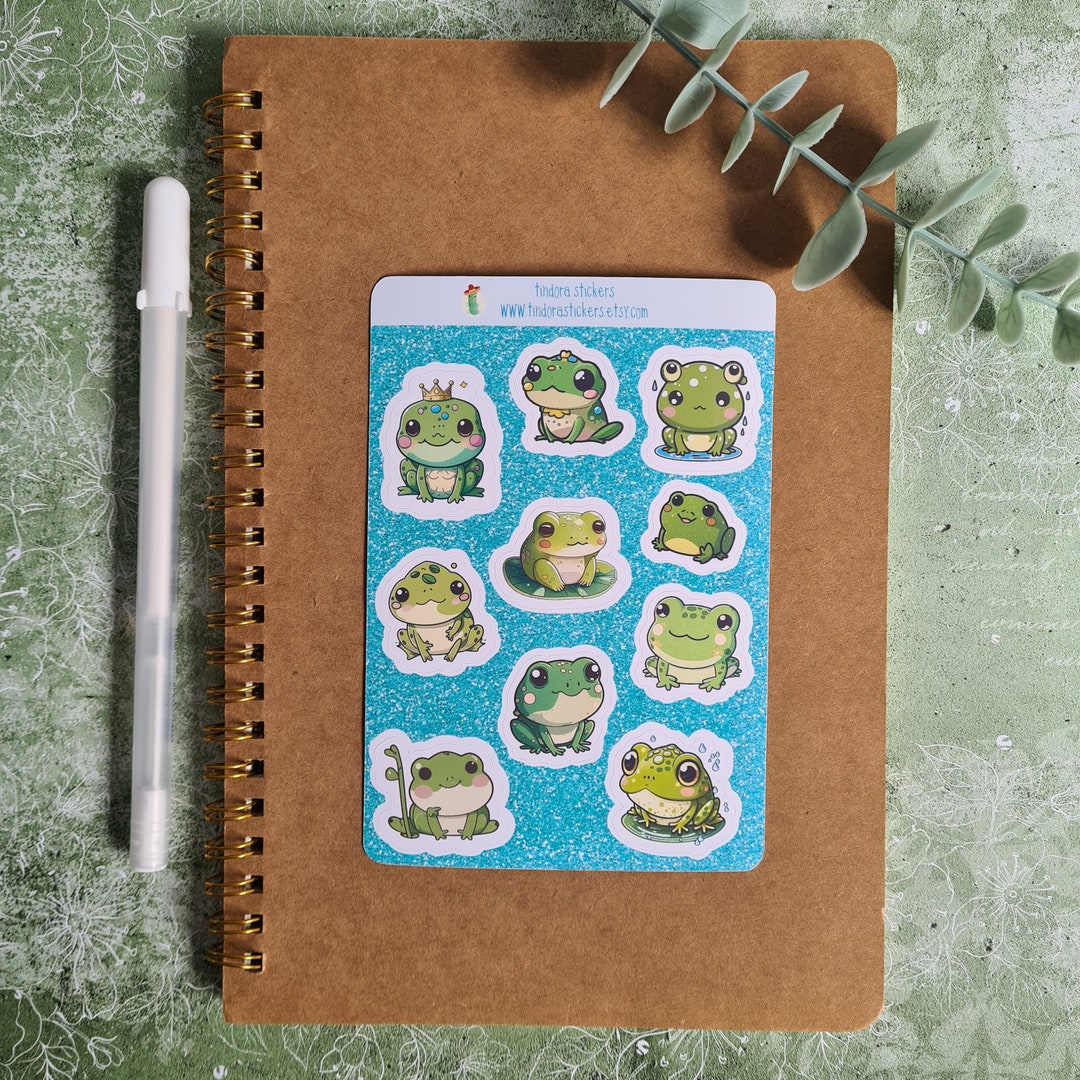 Cute Kawaii Frogs Small Bullet Journal Bujo Planner Sticker Sheets - Etsy