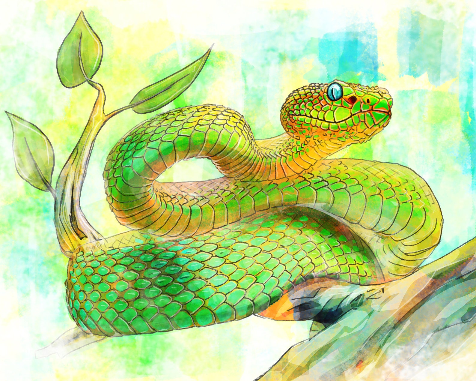 Large Wall Art 72in X 48in Tree Snake Print Printable - Etsy