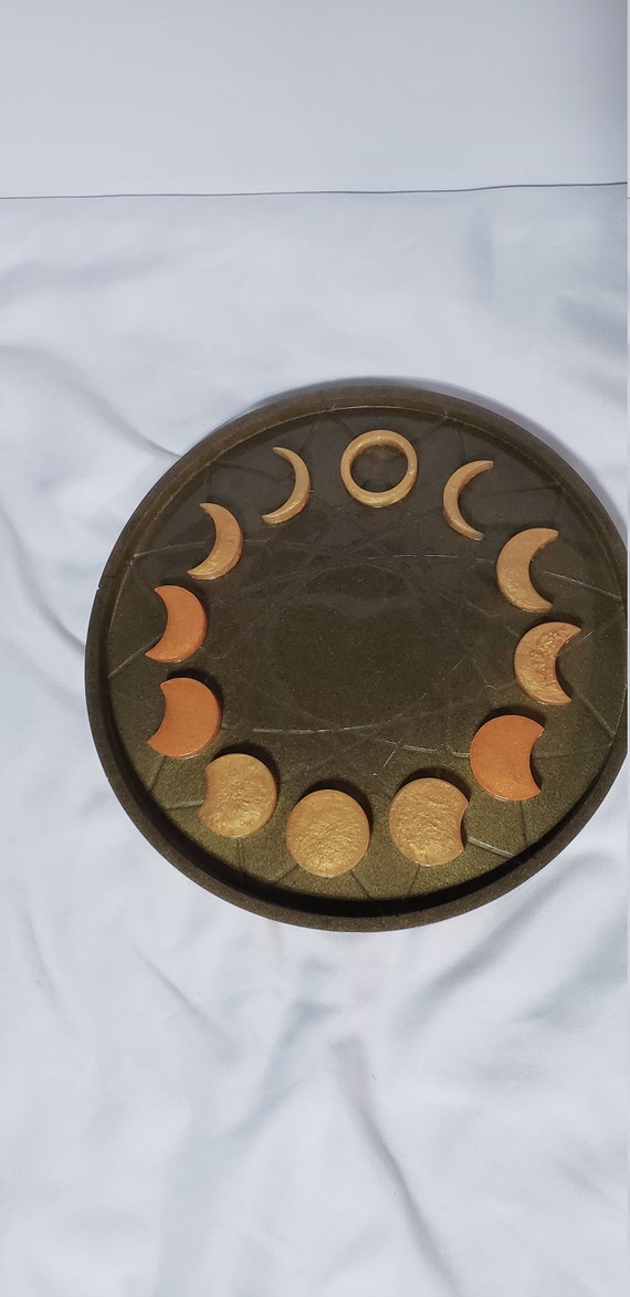 10 Inch Round Moon Phase Tray - Etsy