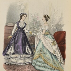 Ladies Fashion Print - "la Mode Illustree" 1868 No. 13 - Etsy