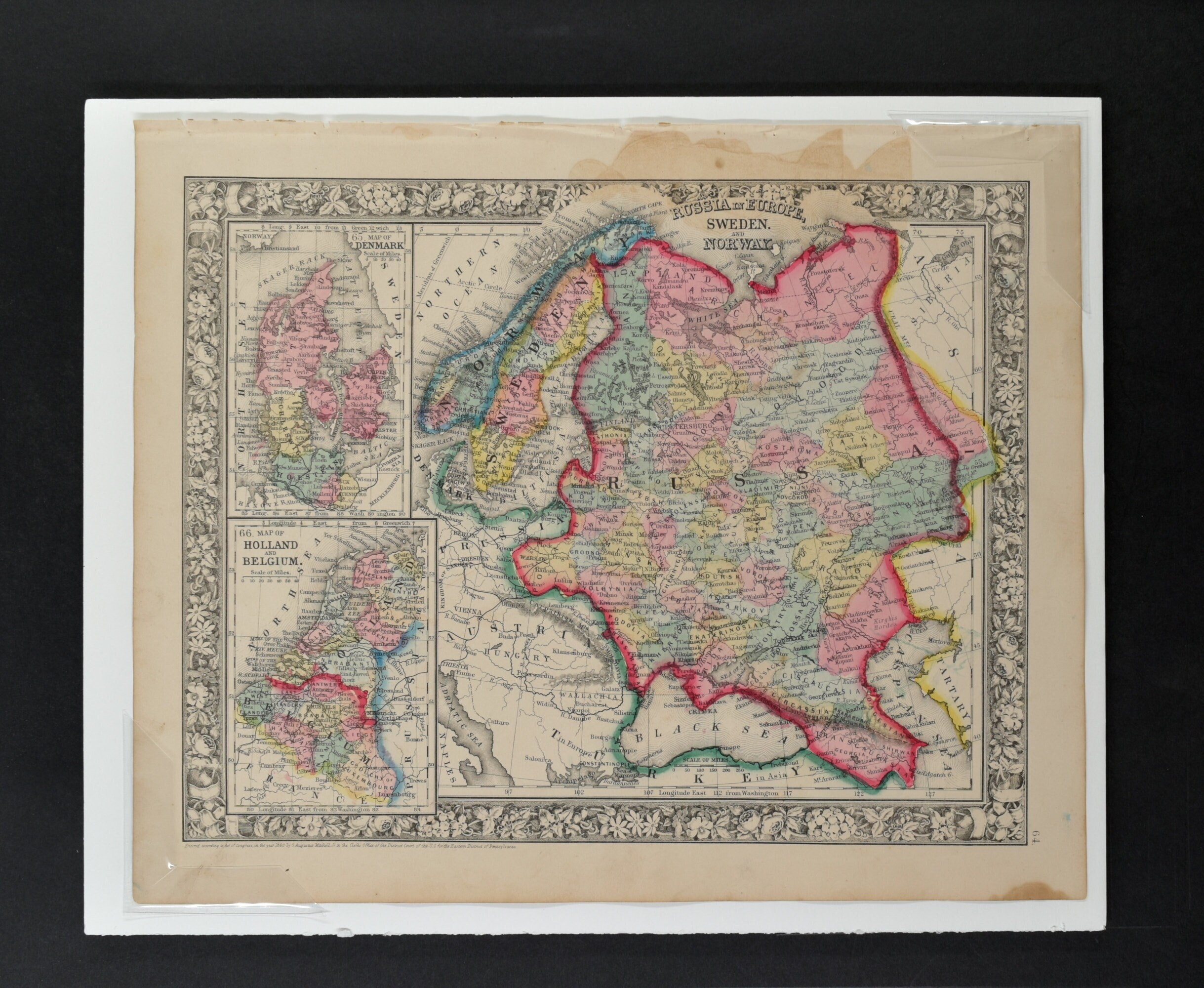 Original Map From Mitchell's New General Atlas - Russia in Europe ...