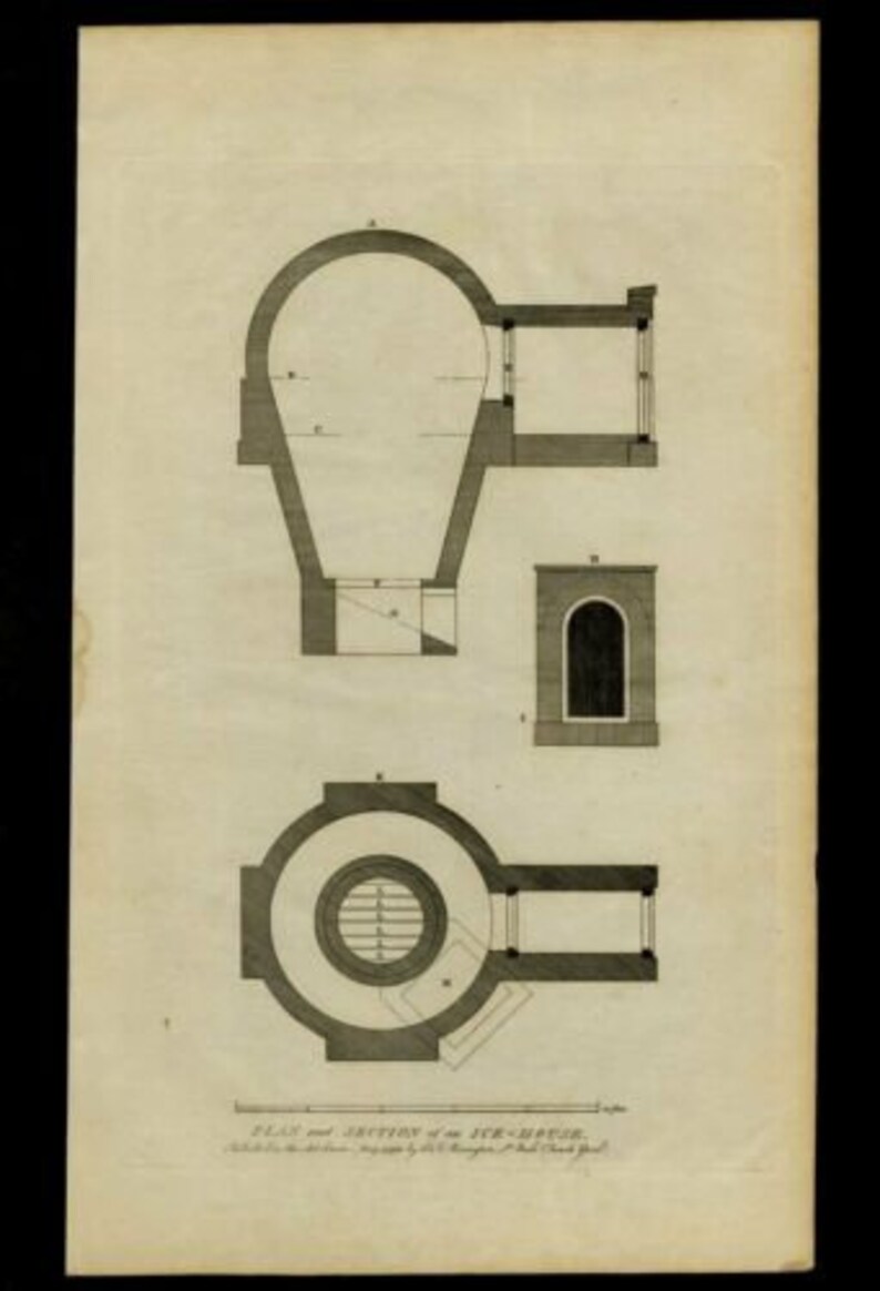 Plan and Section of an Ice-house - Etsy