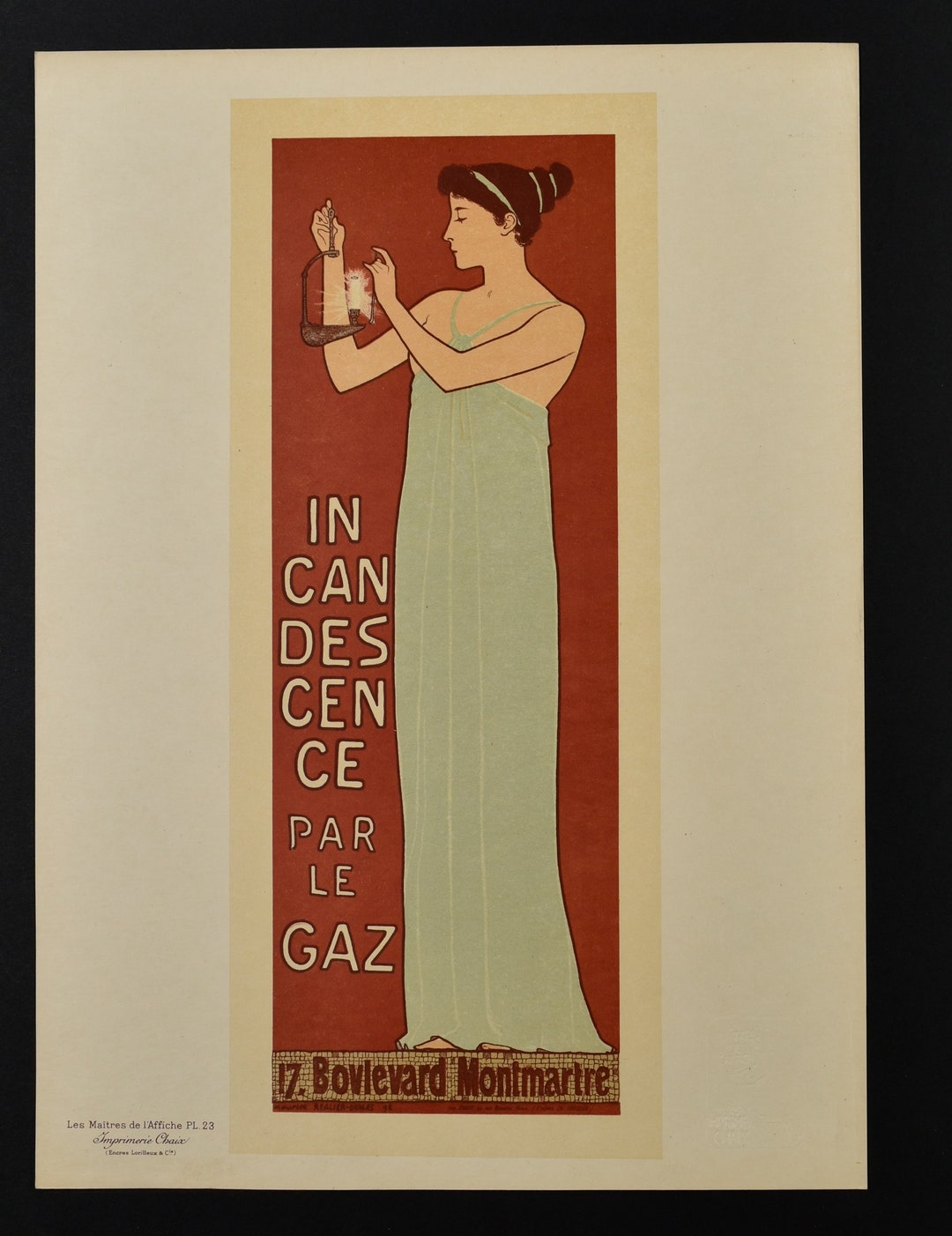 Original 19th C. Print Les Maitres De L'affiche L'incandescence Antique ...