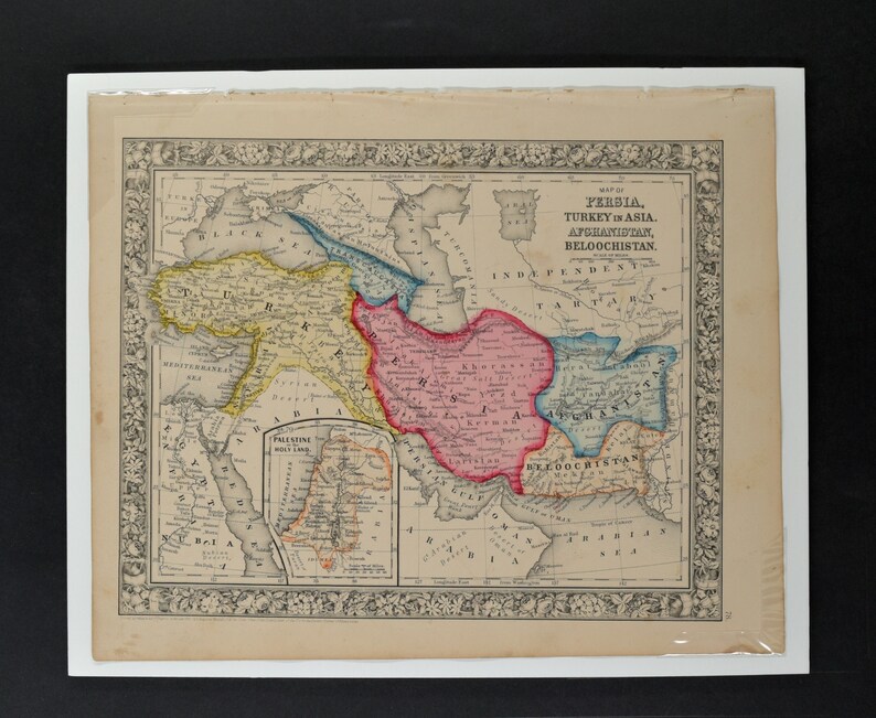 Original Map From Mitchell's New General Atlas - Persia, Turkey in Asia ...