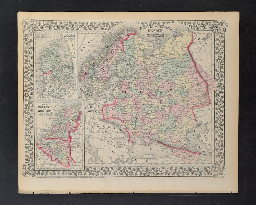Original Map From Mitchell's New General Atlas - Russia in Europe ...