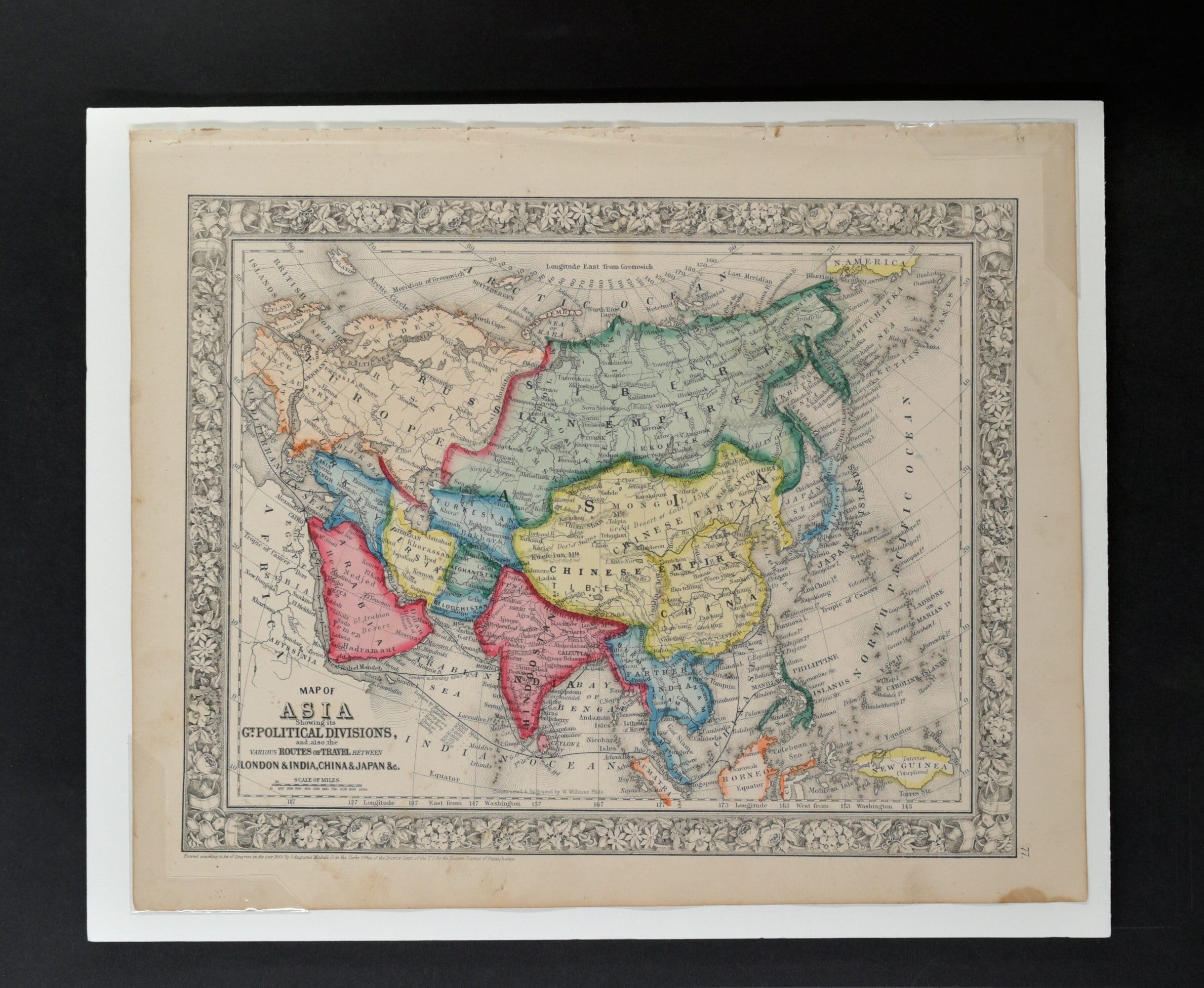 Original Map From Mitchell's New General Atlas - Asia 1860 - Etsy