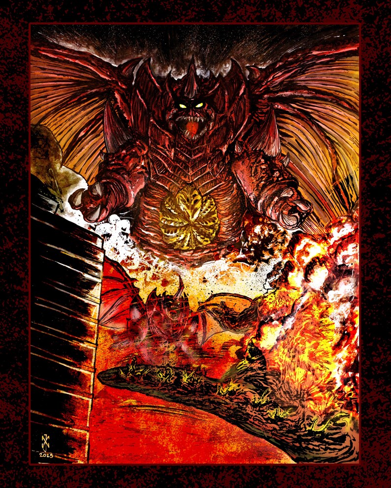 Destroyah Vs Godzilla 8" X 10" Print - Etsy