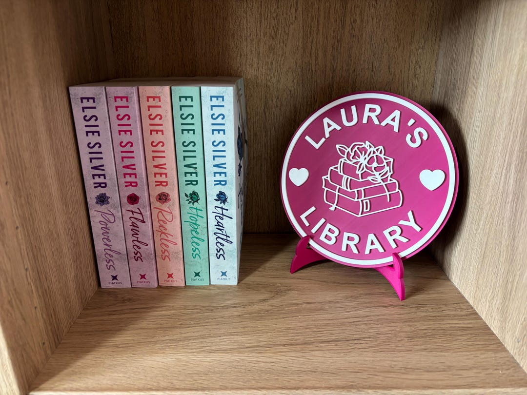 Personalised Library Name Sign - Bookshelf - Bookish - Book Decor ...