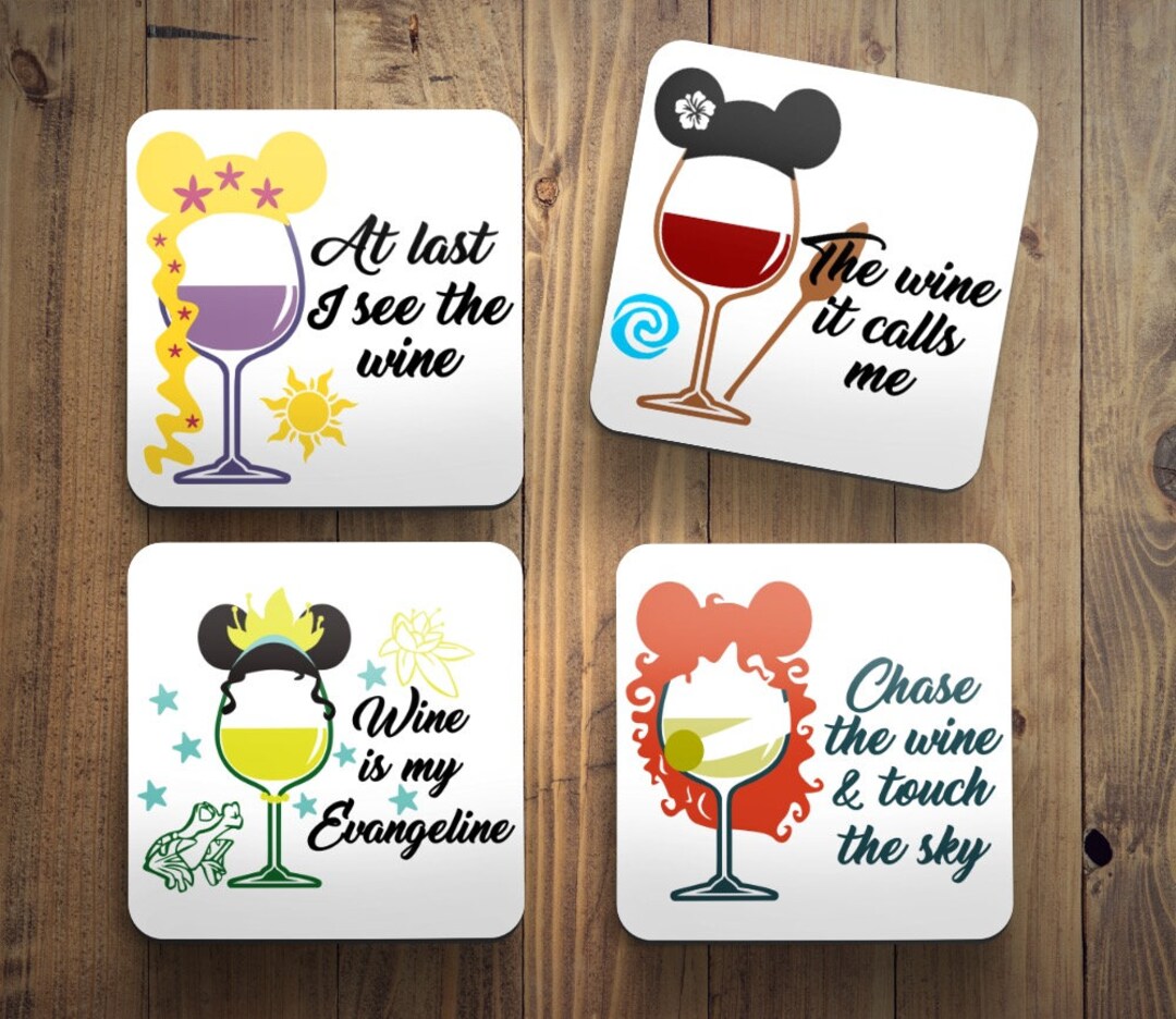 Disney Princess Inspired Coaster Set *rapunzel* Moana* Tiana* Merida ...