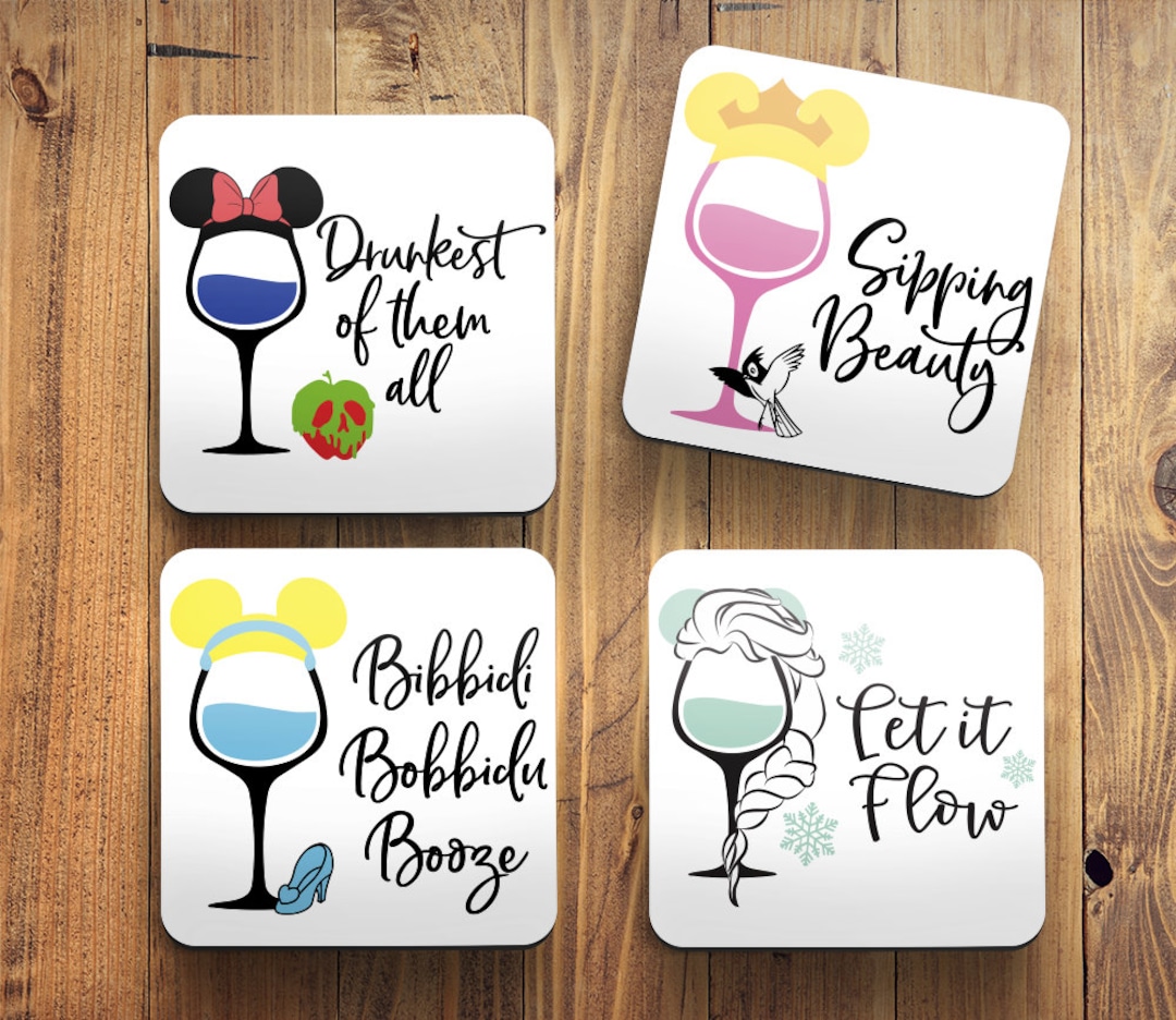 Disney Inspired Princess Coaster Set *snow White* Sleeping Beauty ...