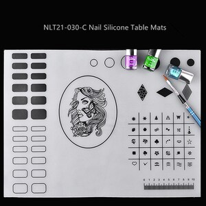 Silicone Nail Art Table Mat/nail Art Practice & Guide Mat / Washable ...