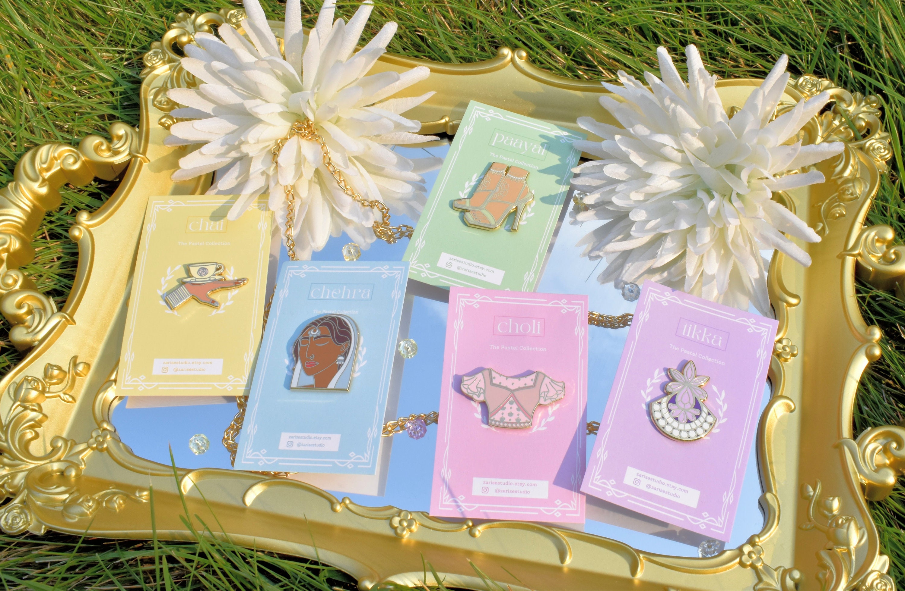 South Asian Gold Enamel Pins Colorful Bollywood Desi Lapel Pin Brooch ...