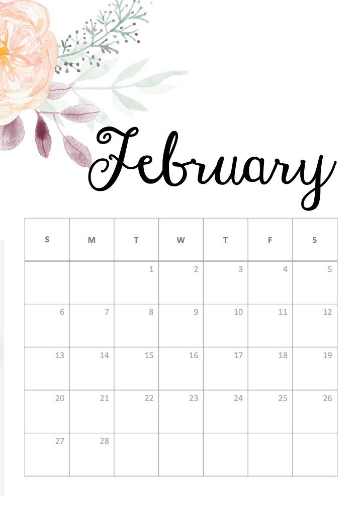 2022 Printable Floral Calendar - Etsy